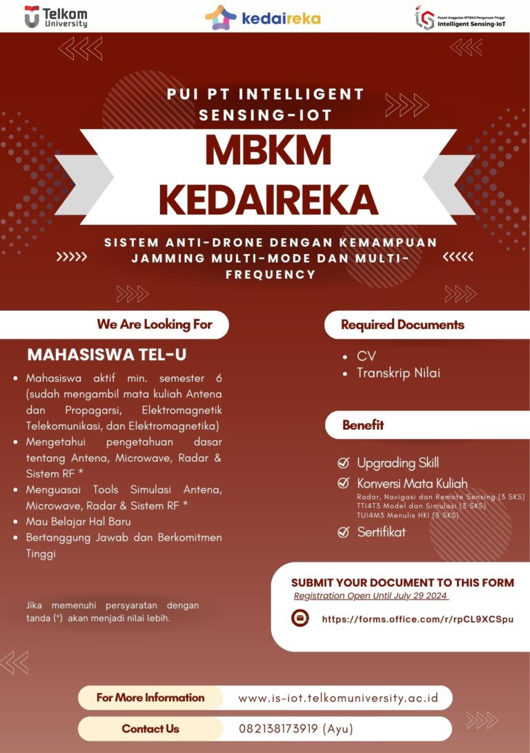 📢 Program MBKM KEDAIREKA 2024 - PUI-PT IS-IoT Universitas Telkom
